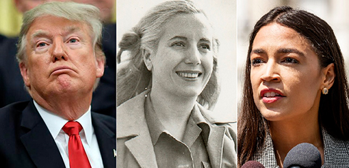 La congresista Alexandria Ocasio-Cortez, Eva Perón y Donald Trump ...